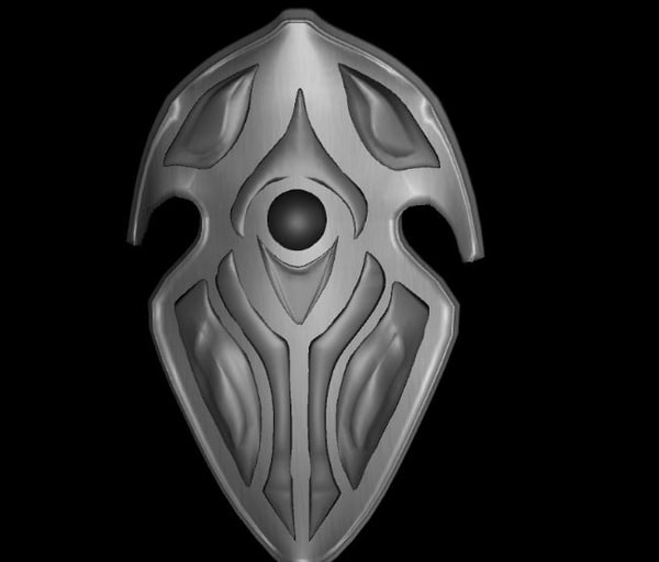 elven shield 3d obj
