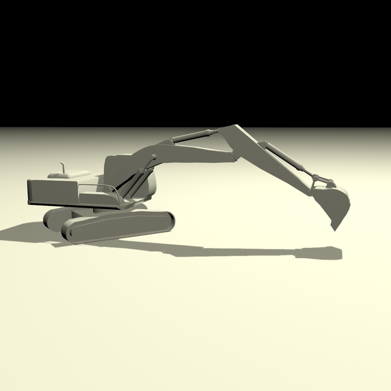 3d excavator animation model