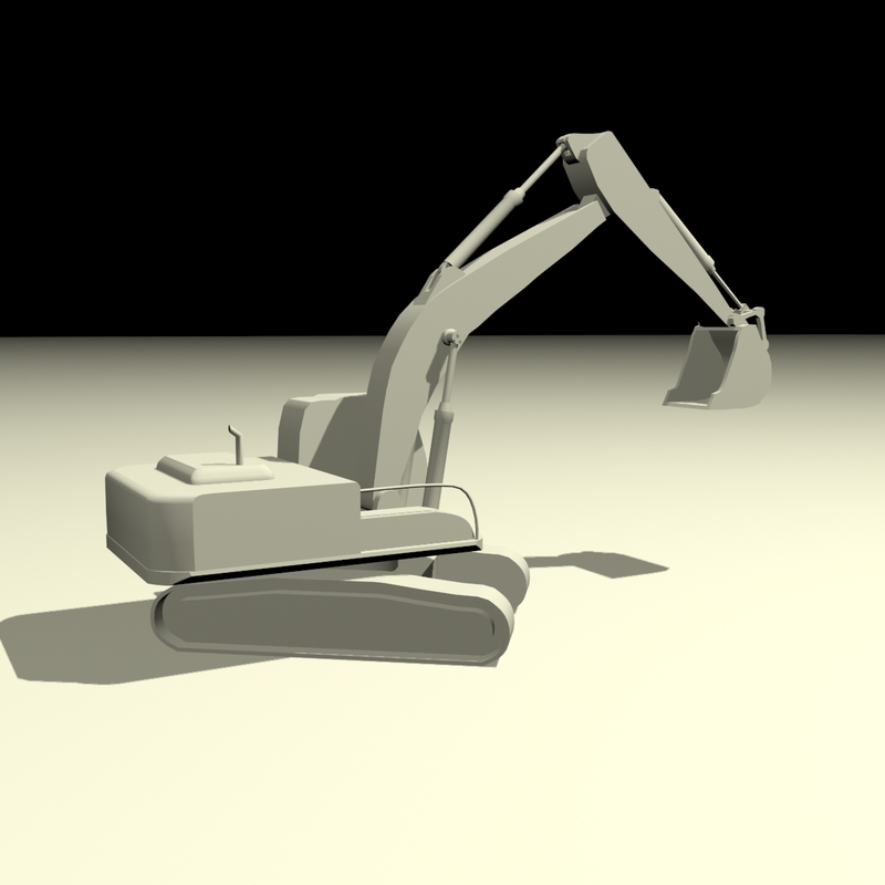 3d excavator animation model