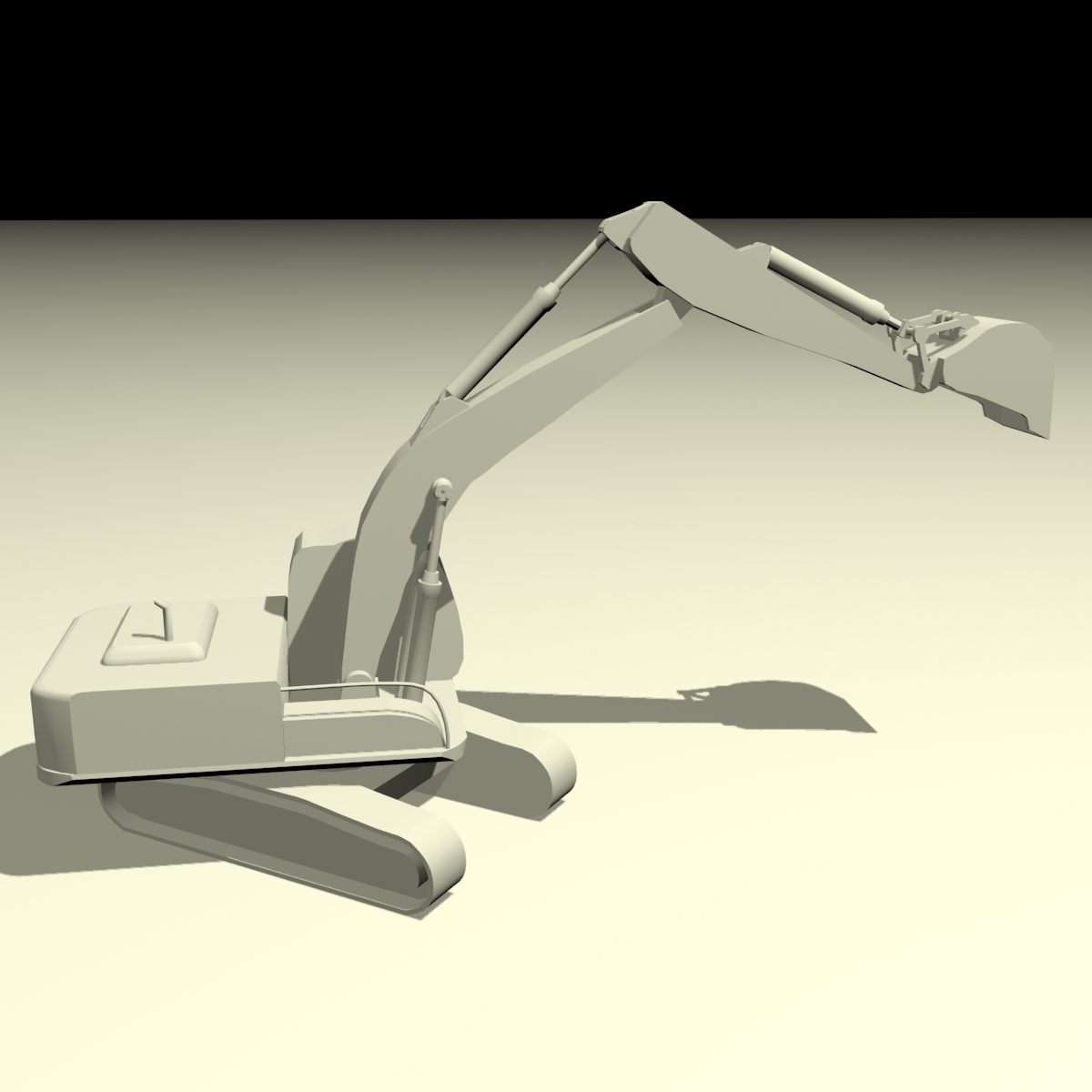 3d excavator animation model
