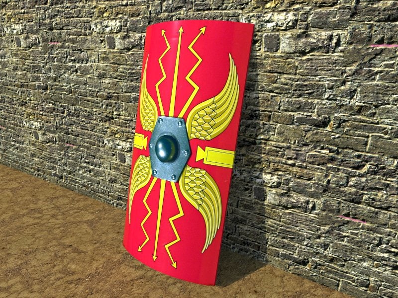3d model roman shield