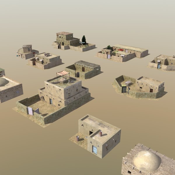 afghan compound houses 3d obj