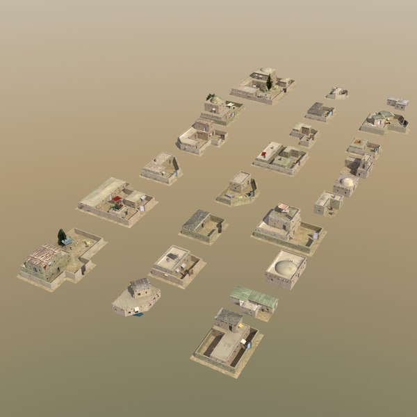 afghan compound houses 3d obj