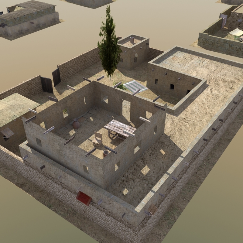 afghan compound houses 3d obj