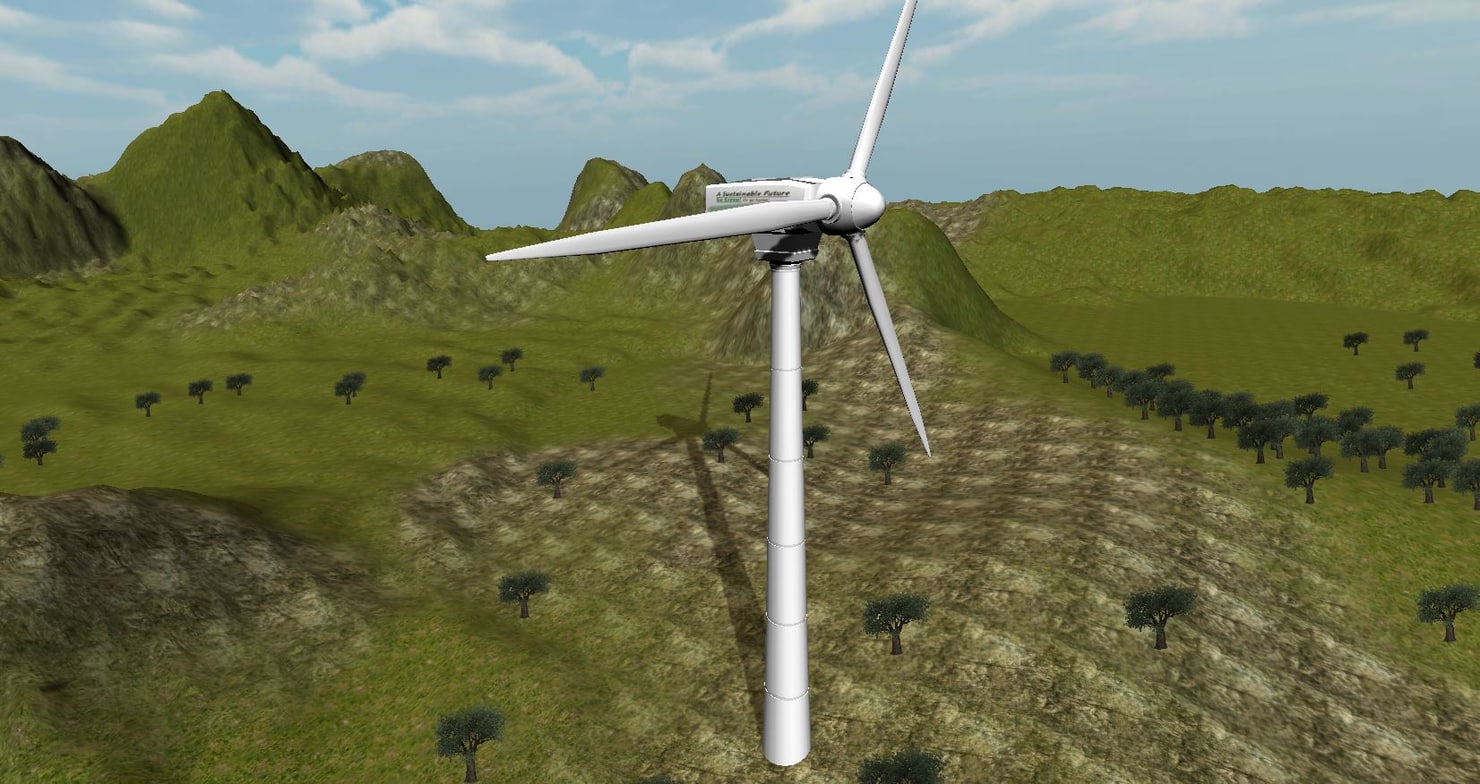 wind turbine 3d obj