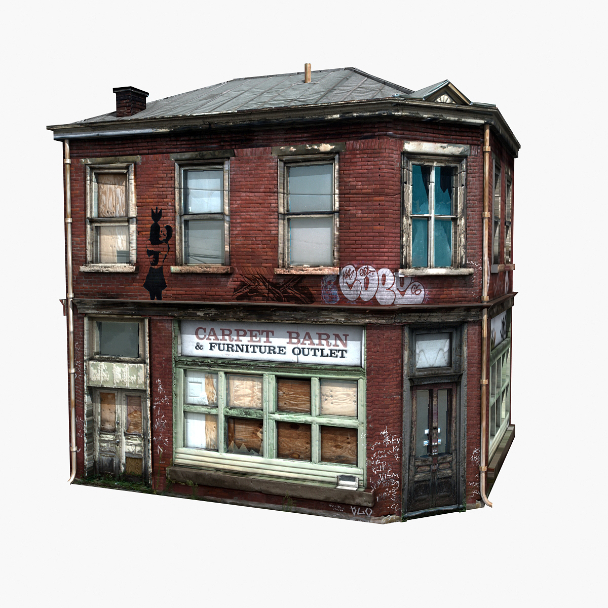 free realistic old building 3d model