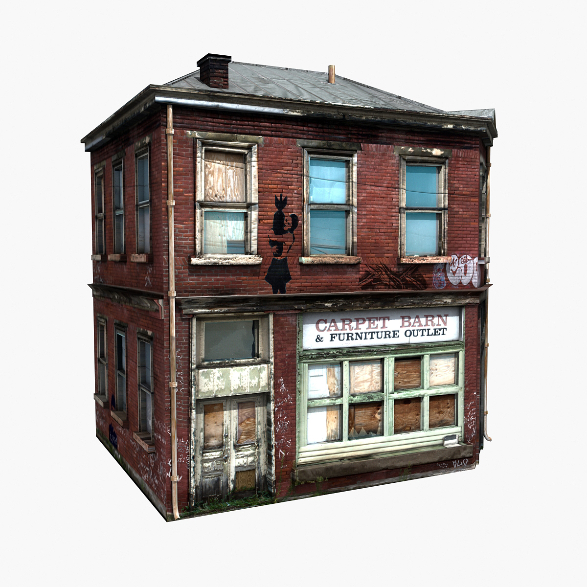 free realistic old building 3d model