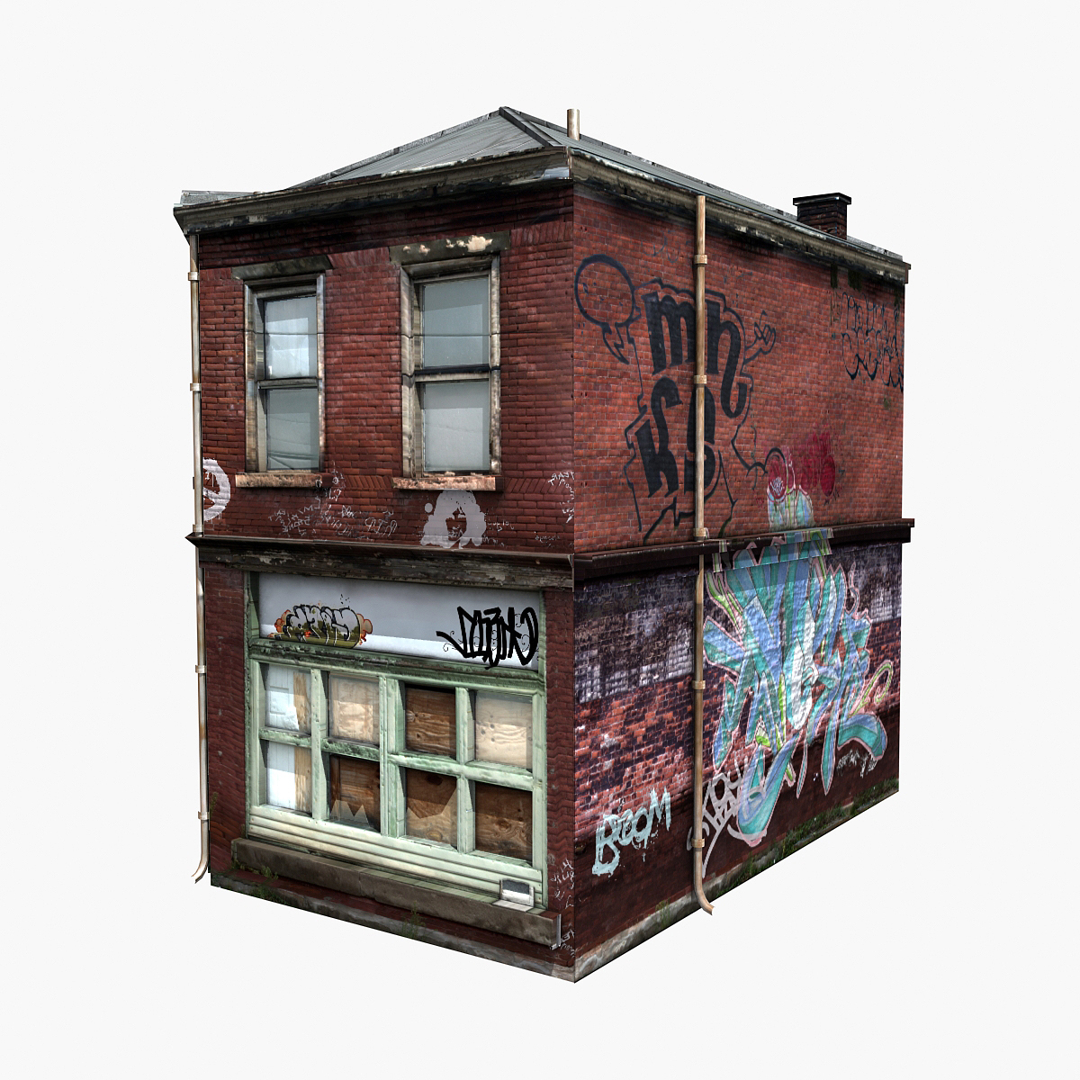 free realistic old building 3d model