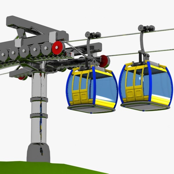 3d model of cartoon aerial tramway