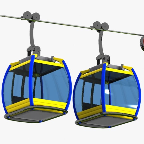 3d model of cartoon aerial tramway