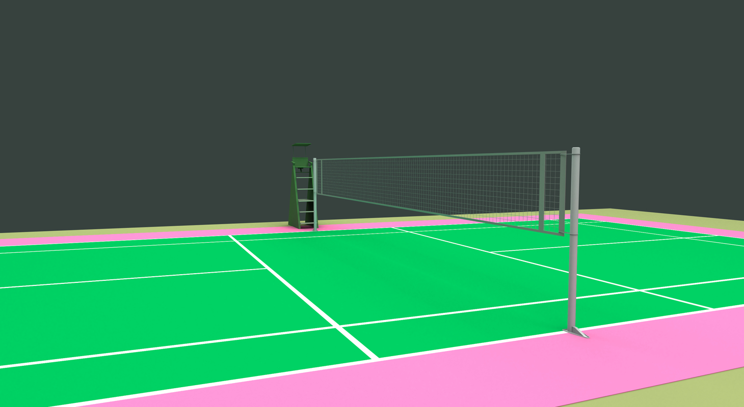 3d badminton court model