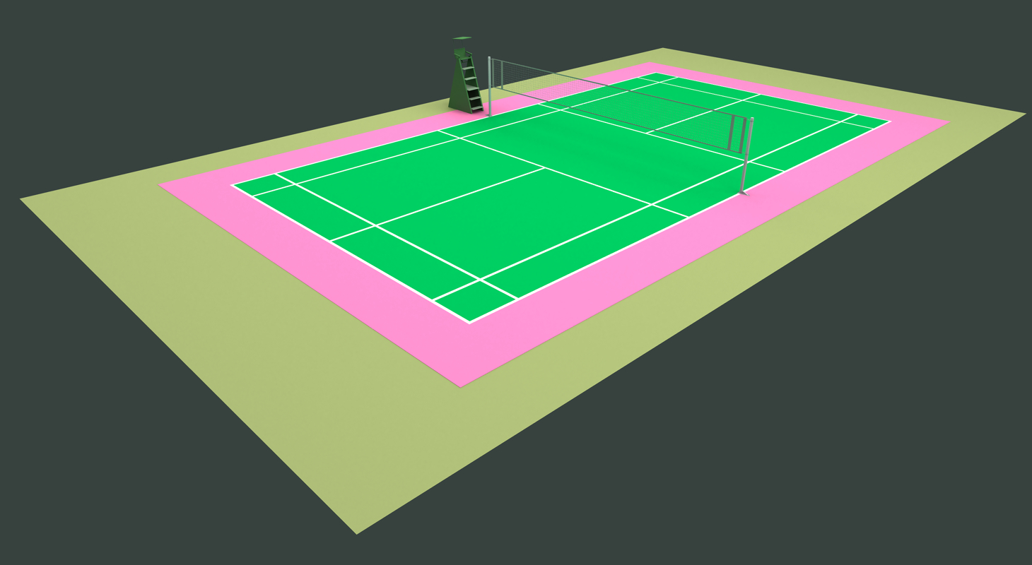 3d badminton court model