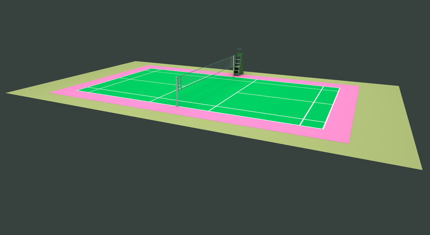 3d badminton court model