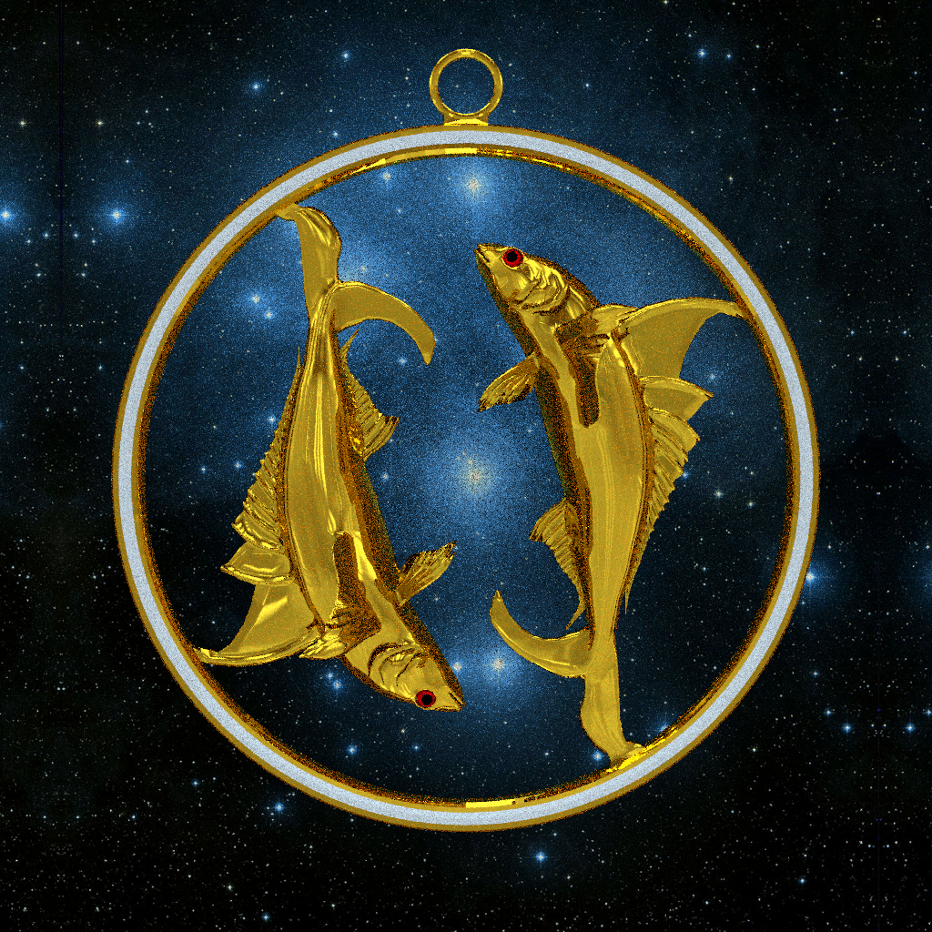 3d model zodiac pisces sign