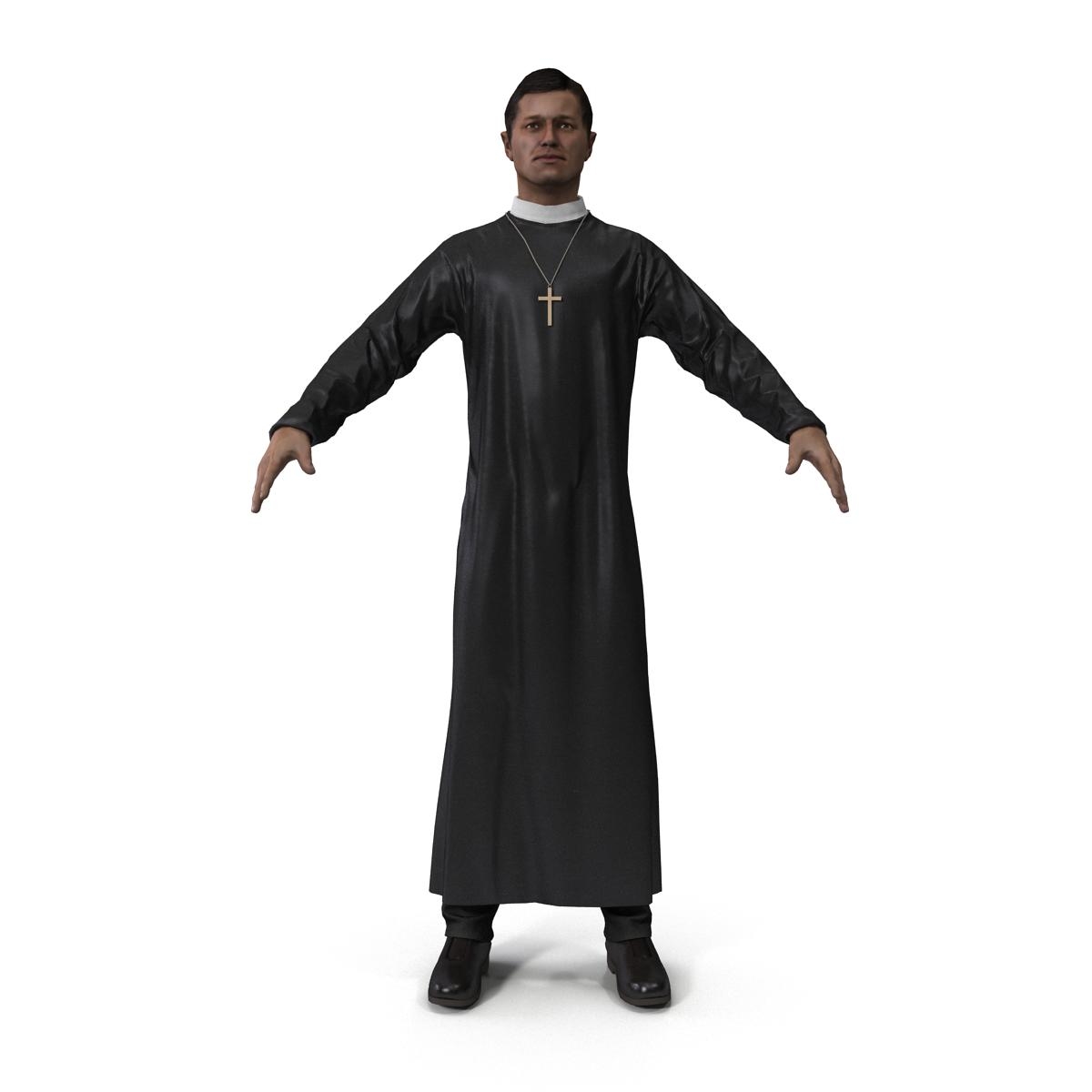 3d model priest rigged