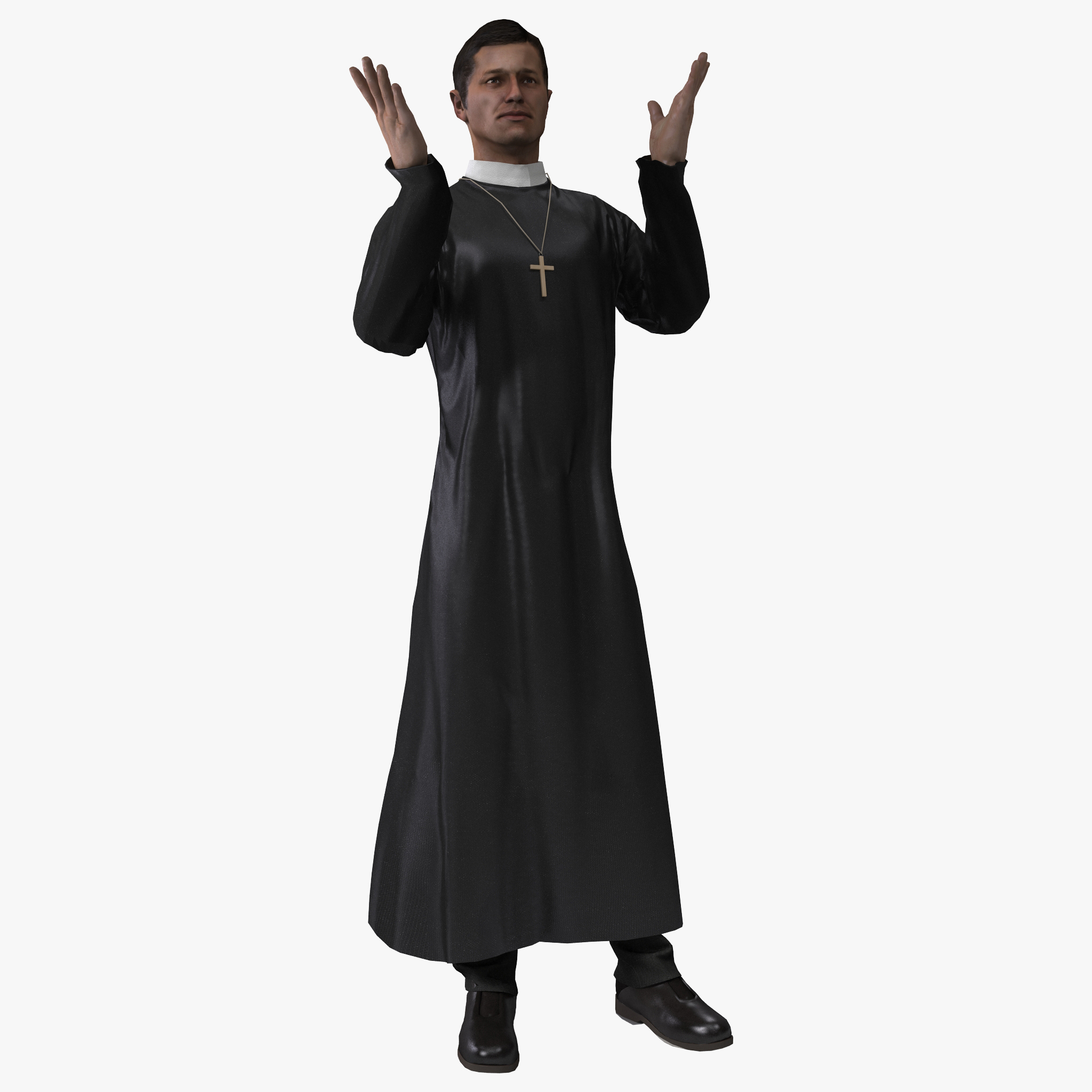 3d model priest rigged