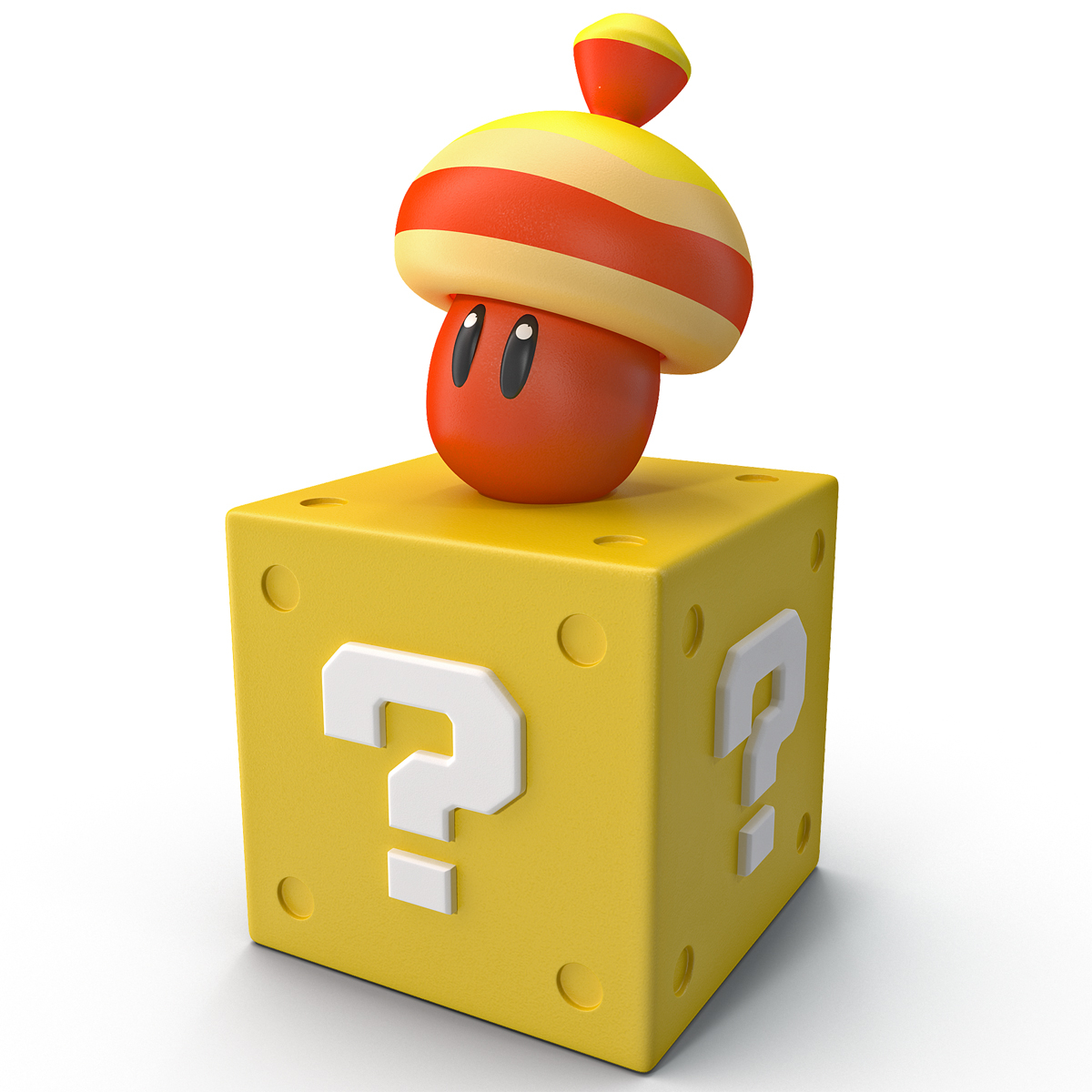 3d super mario acorn block model