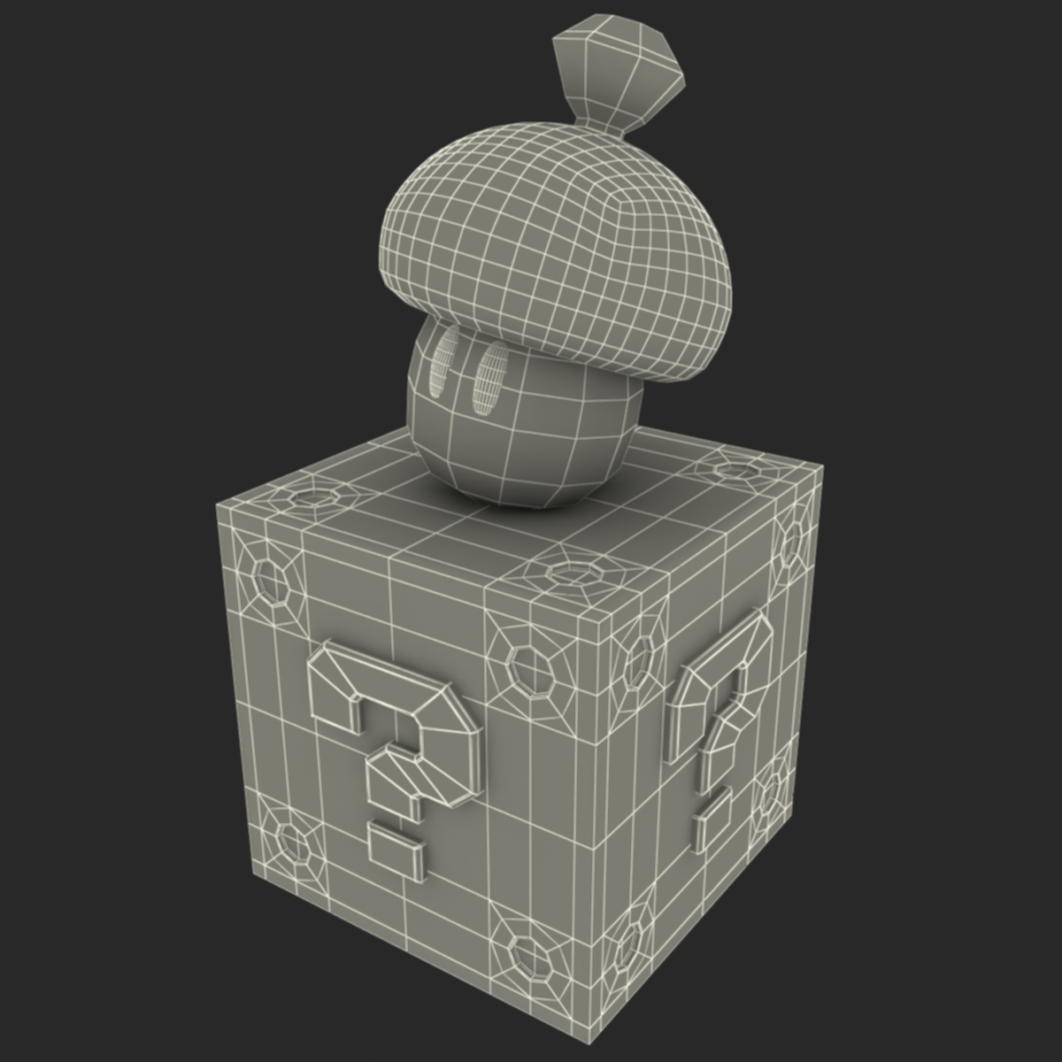 3d super mario acorn block model