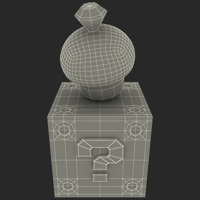 3d super mario acorn block model