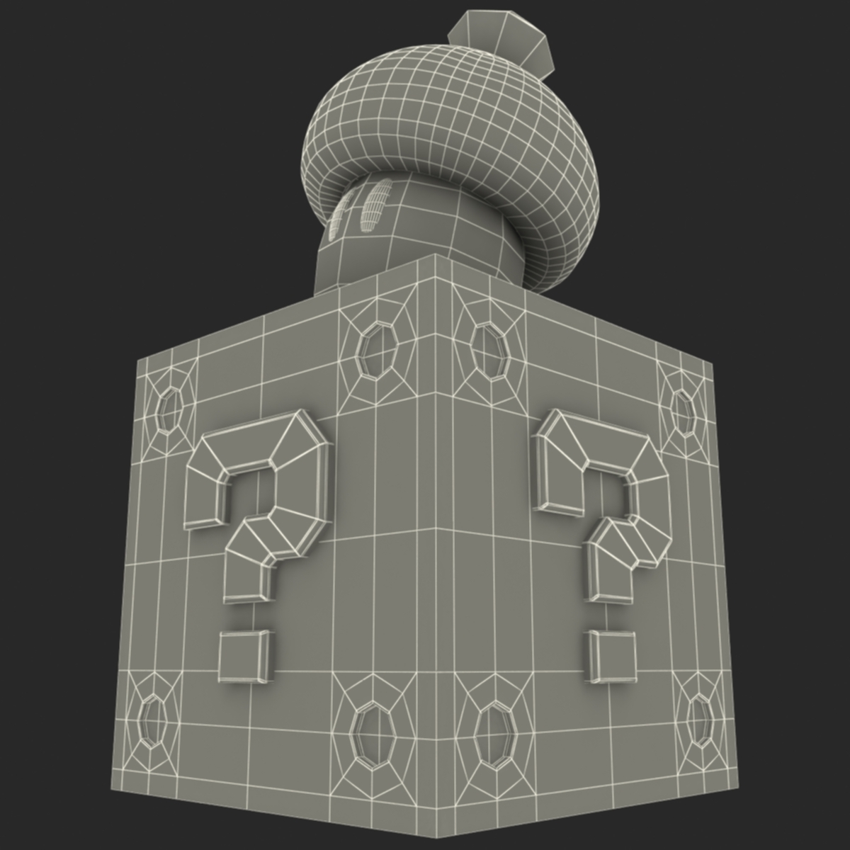 3d super mario acorn block model