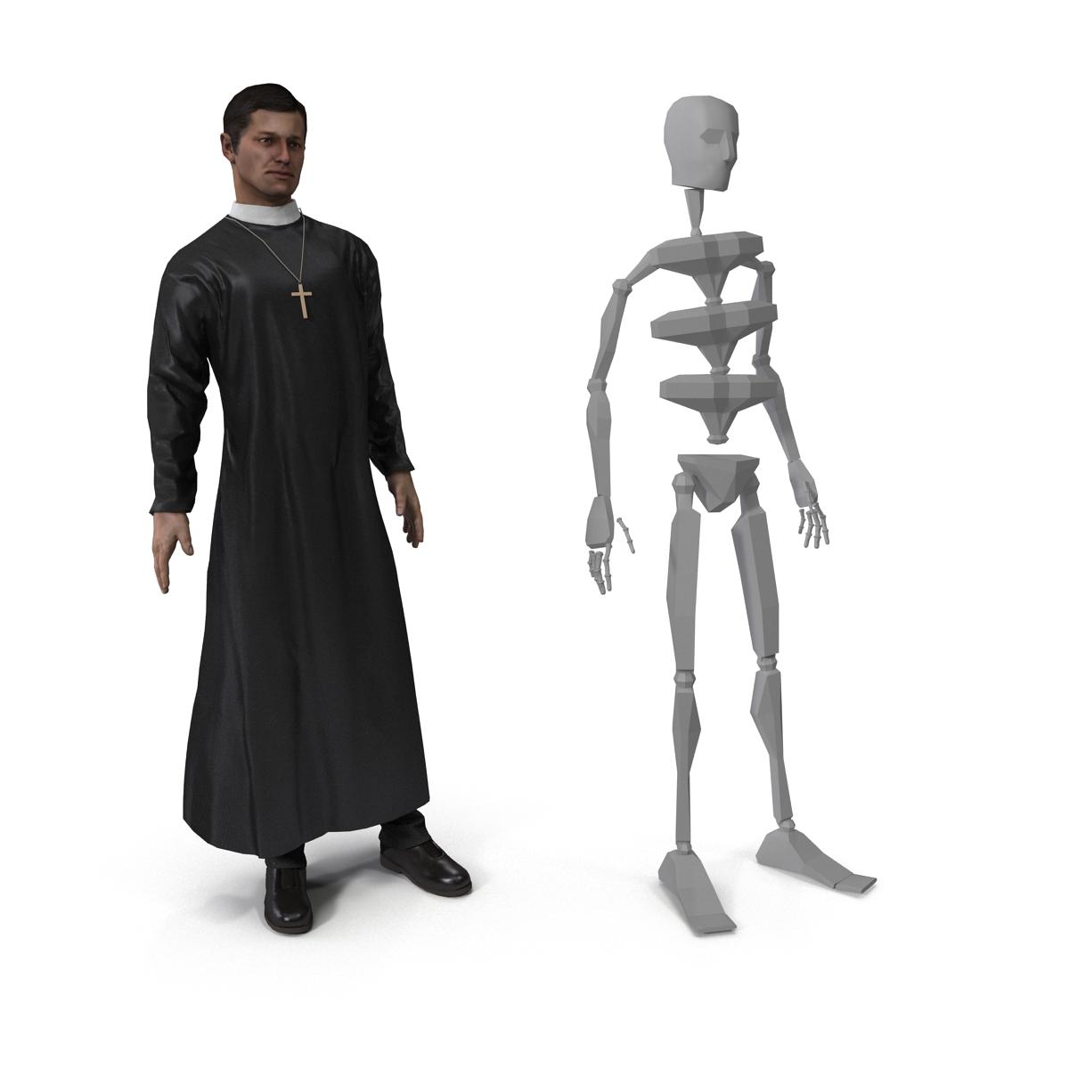3d model priest rigged