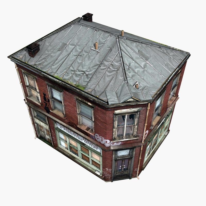 free realistic old building 3d model