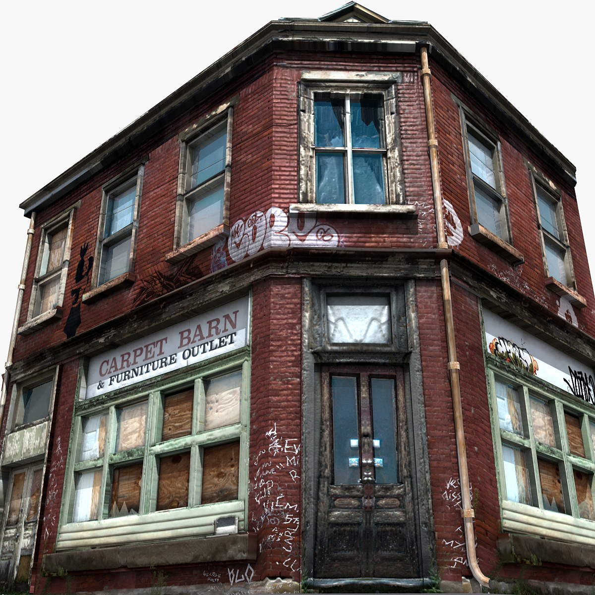 free realistic old building 3d model