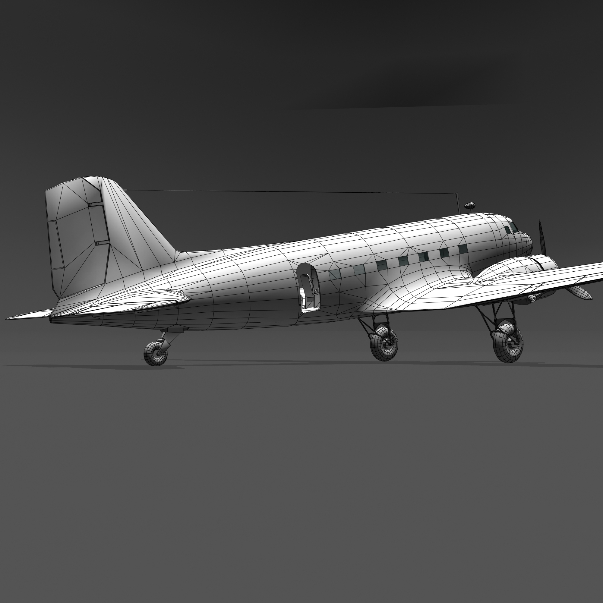 3d li-2 dc-3 aircraft