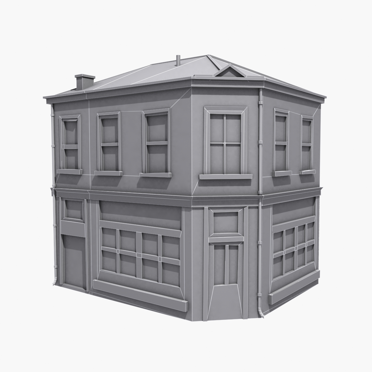 free realistic old building 3d model