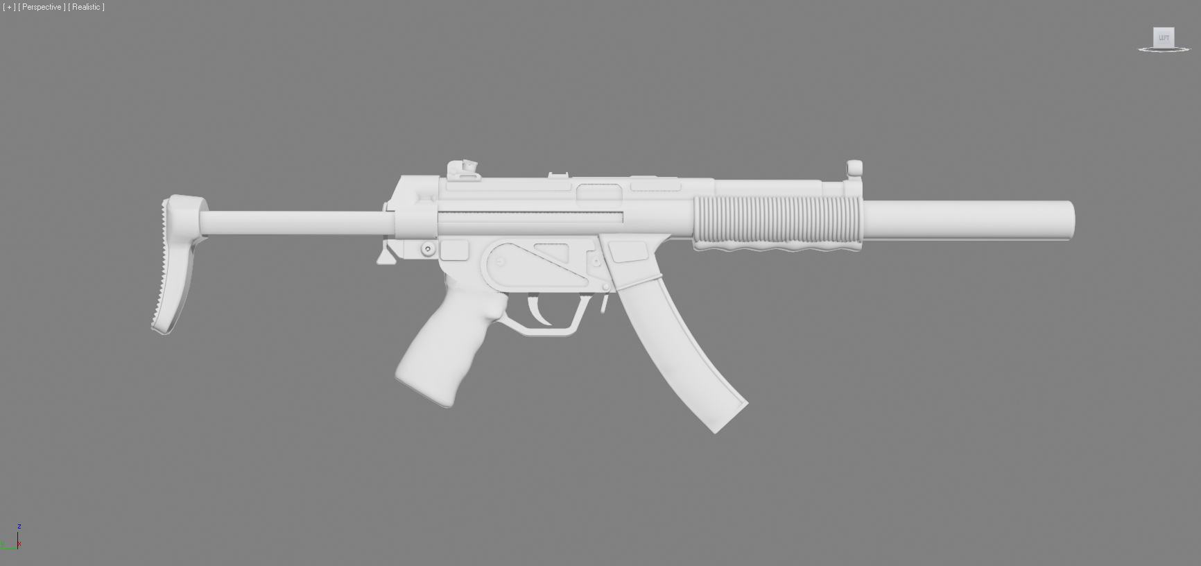 3ds max semi-auto machine gun