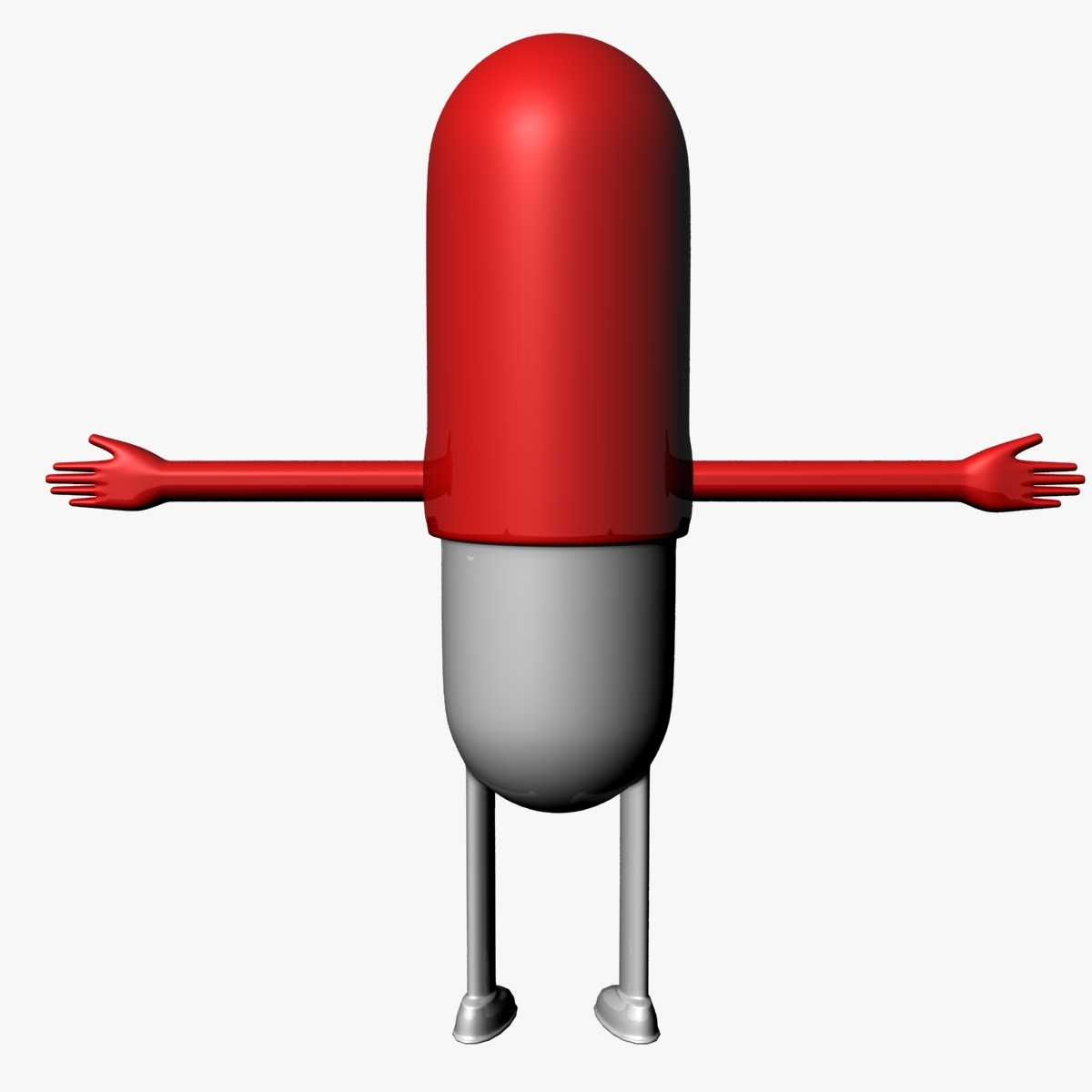 cartoon man capsule obj