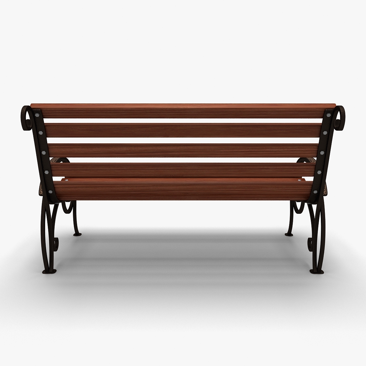 3d model forged park bench 1 wood