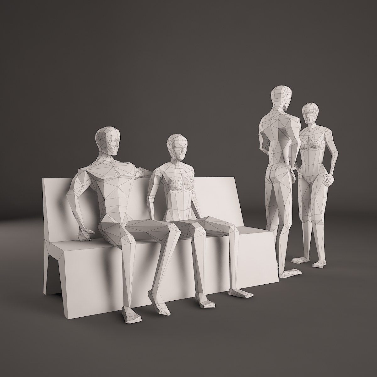 pair figures 3d model