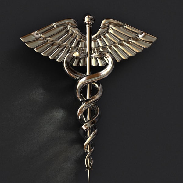 medical caduceus symbol 3d model