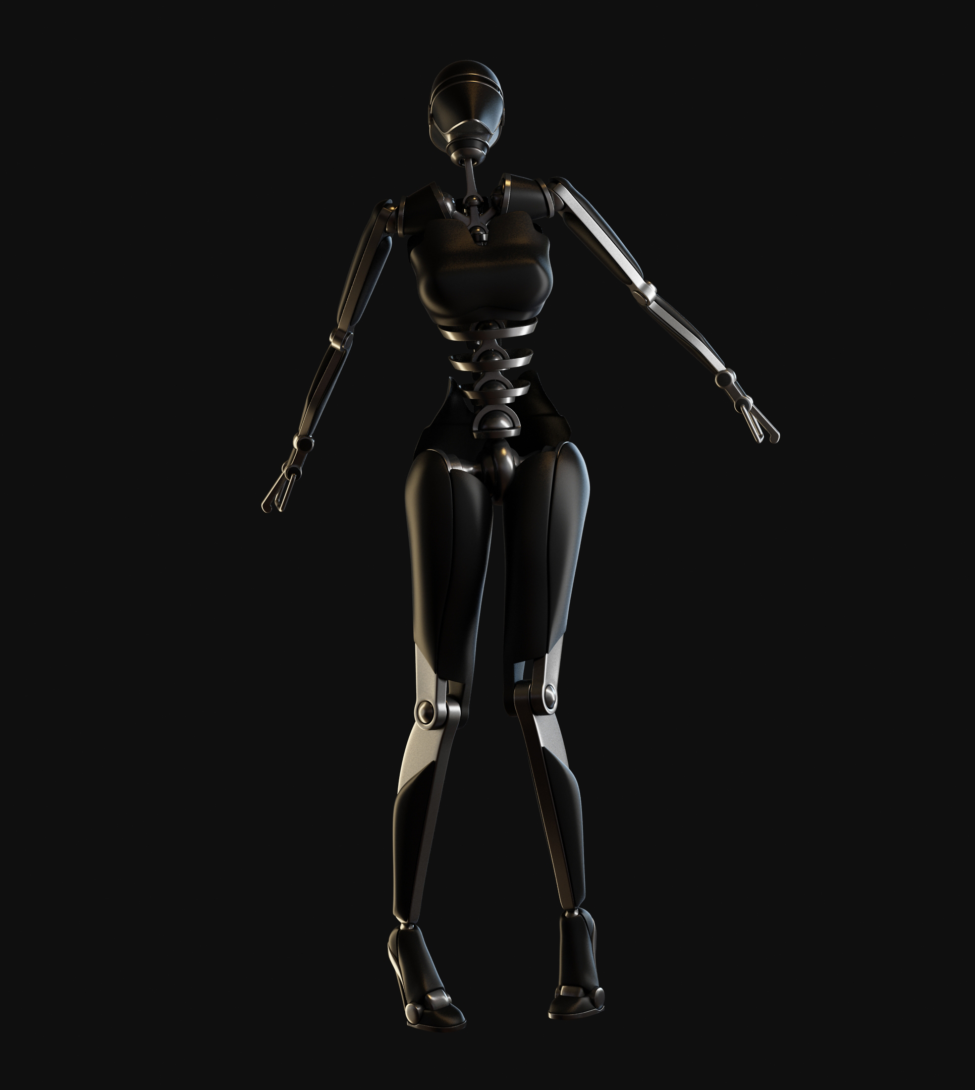 3d woman robot model