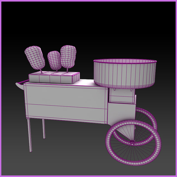 cotton candy cart 3d model
