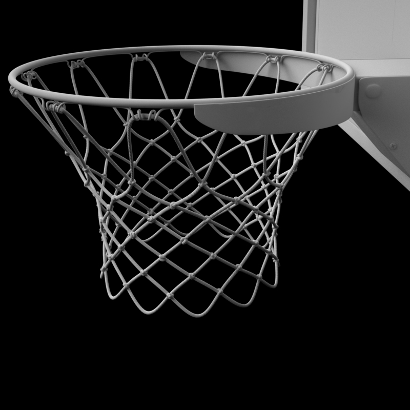 3d model basketball swooshing net