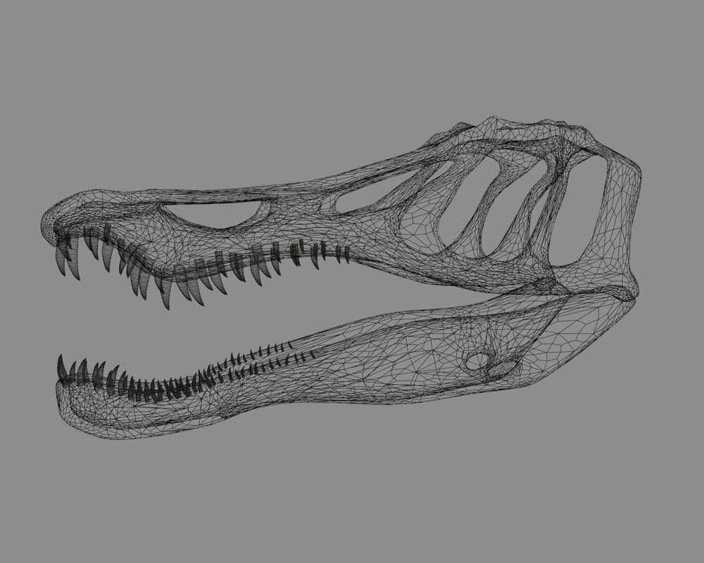 3dsmax baryonyx skull