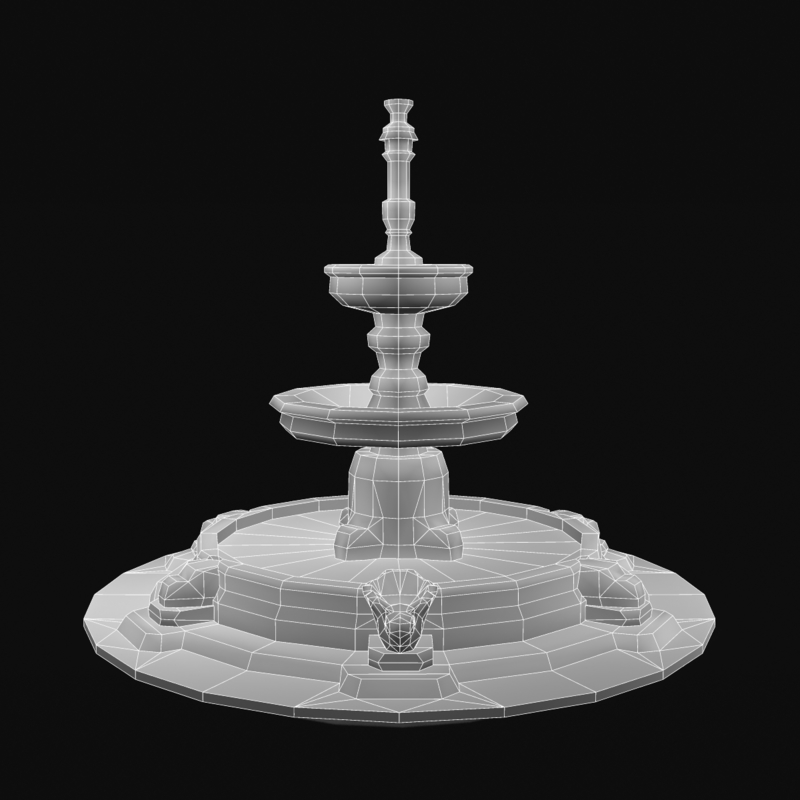 3d model fountain ornate
