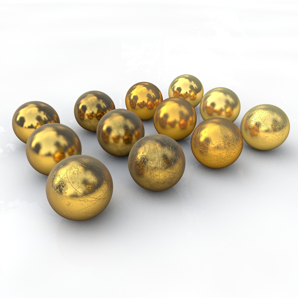 3d model gold materials