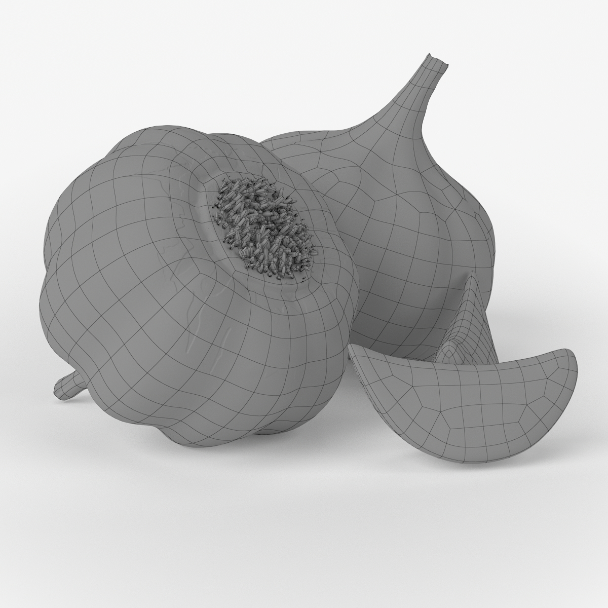 realistic garlic real vegetables 3d model