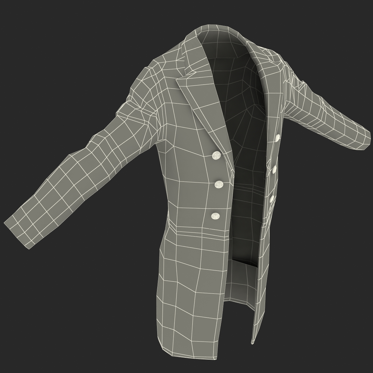 3d mens black coat model