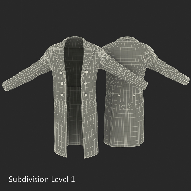 3d mens black coat model