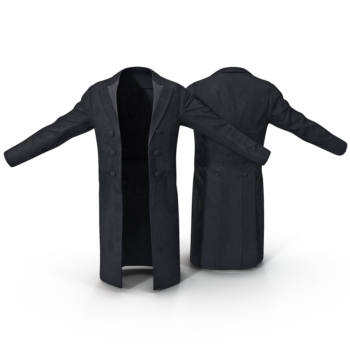3d mens black coat model