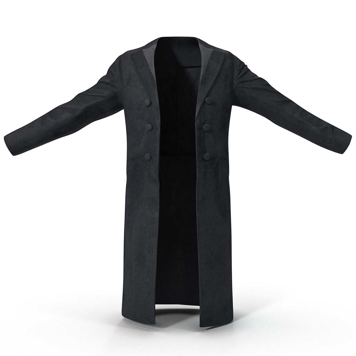 3d mens black coat model