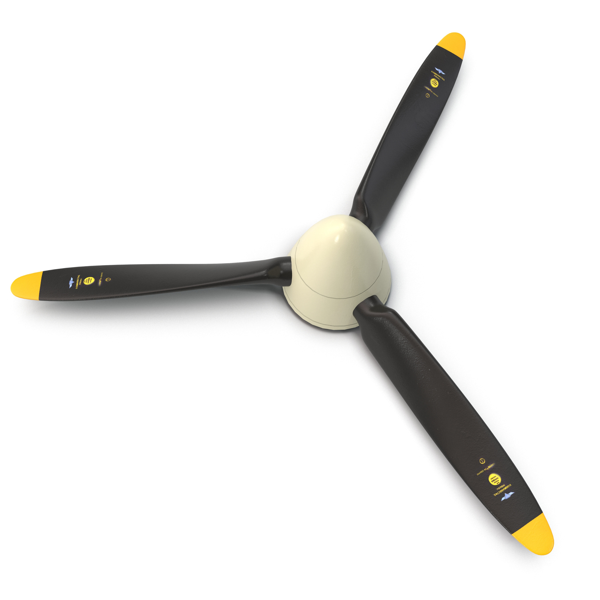3d propeller british fighter aircraft model