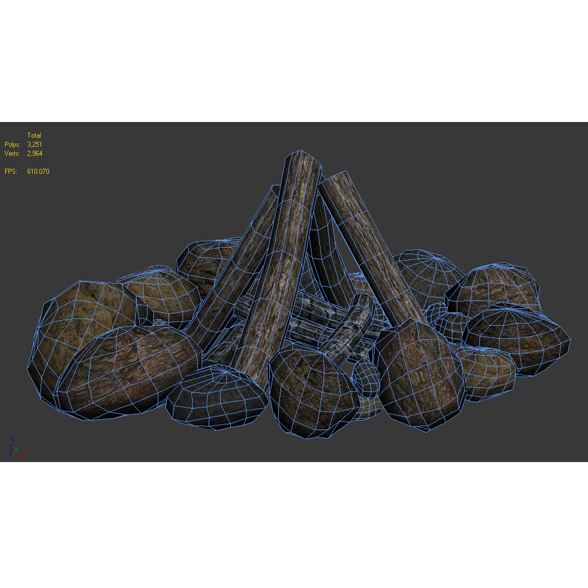 3d campfire model