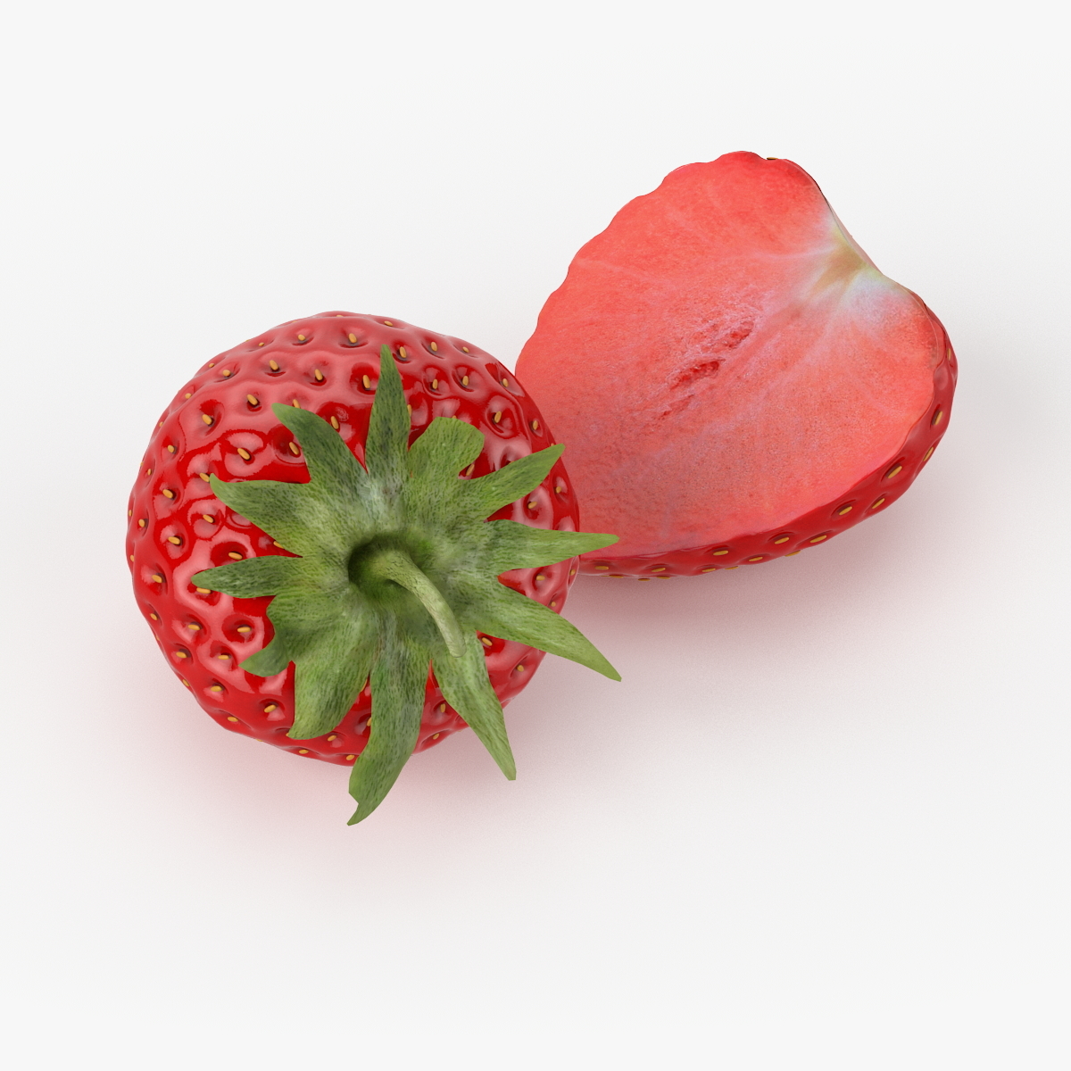 realistic strawberry real 3d model