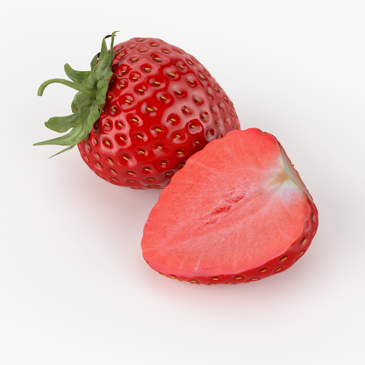realistic strawberry real 3d model