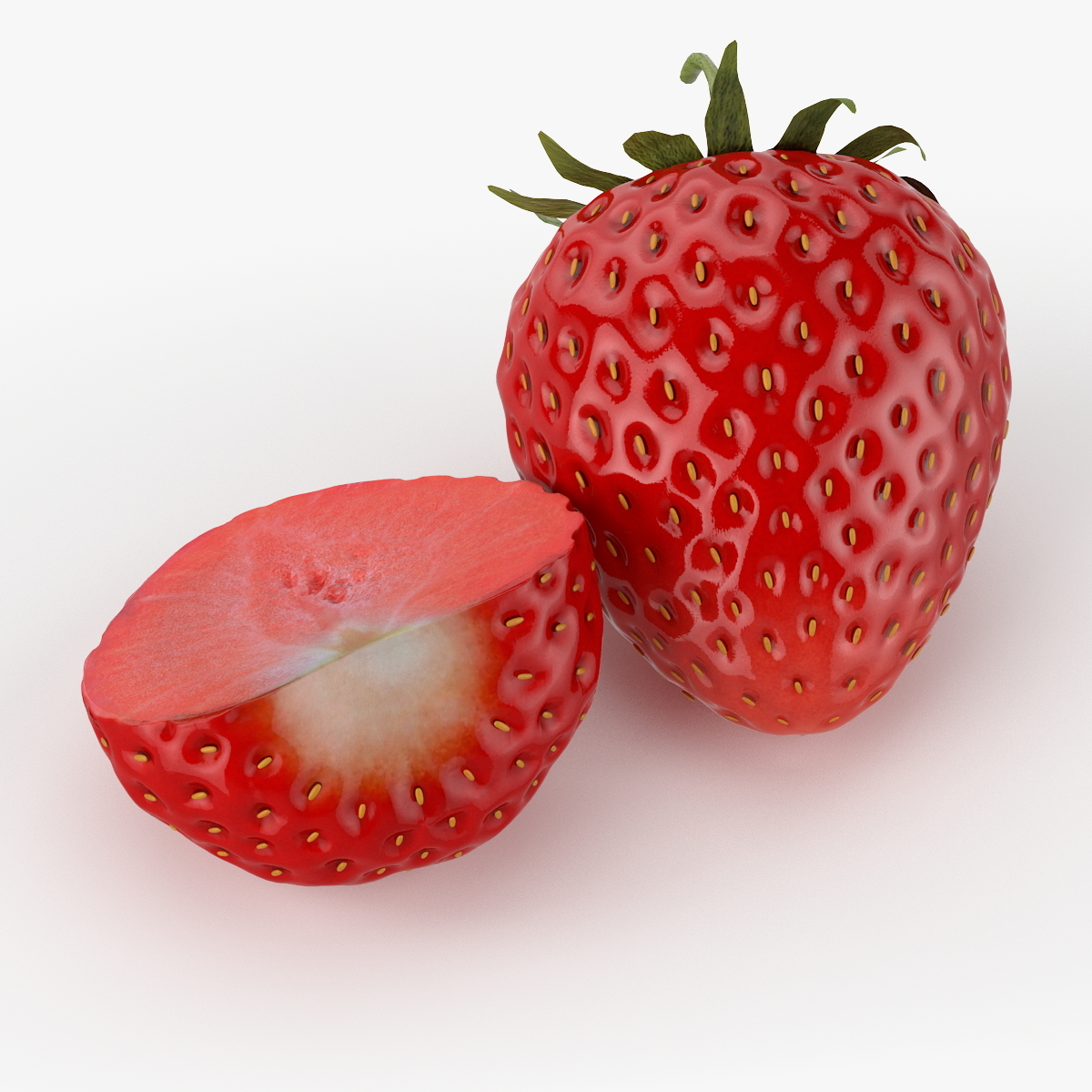 realistic strawberry real 3d model